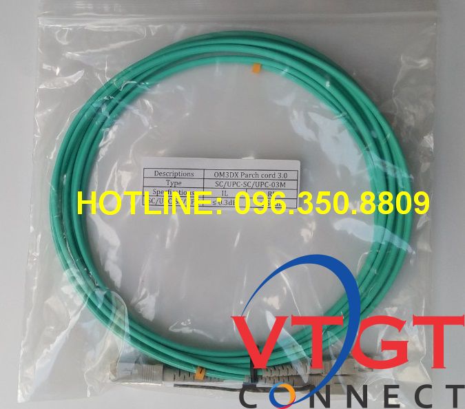 Dây nhảy quang multmode OM3 SC- SC, SC-LC, LC-LC | 10G